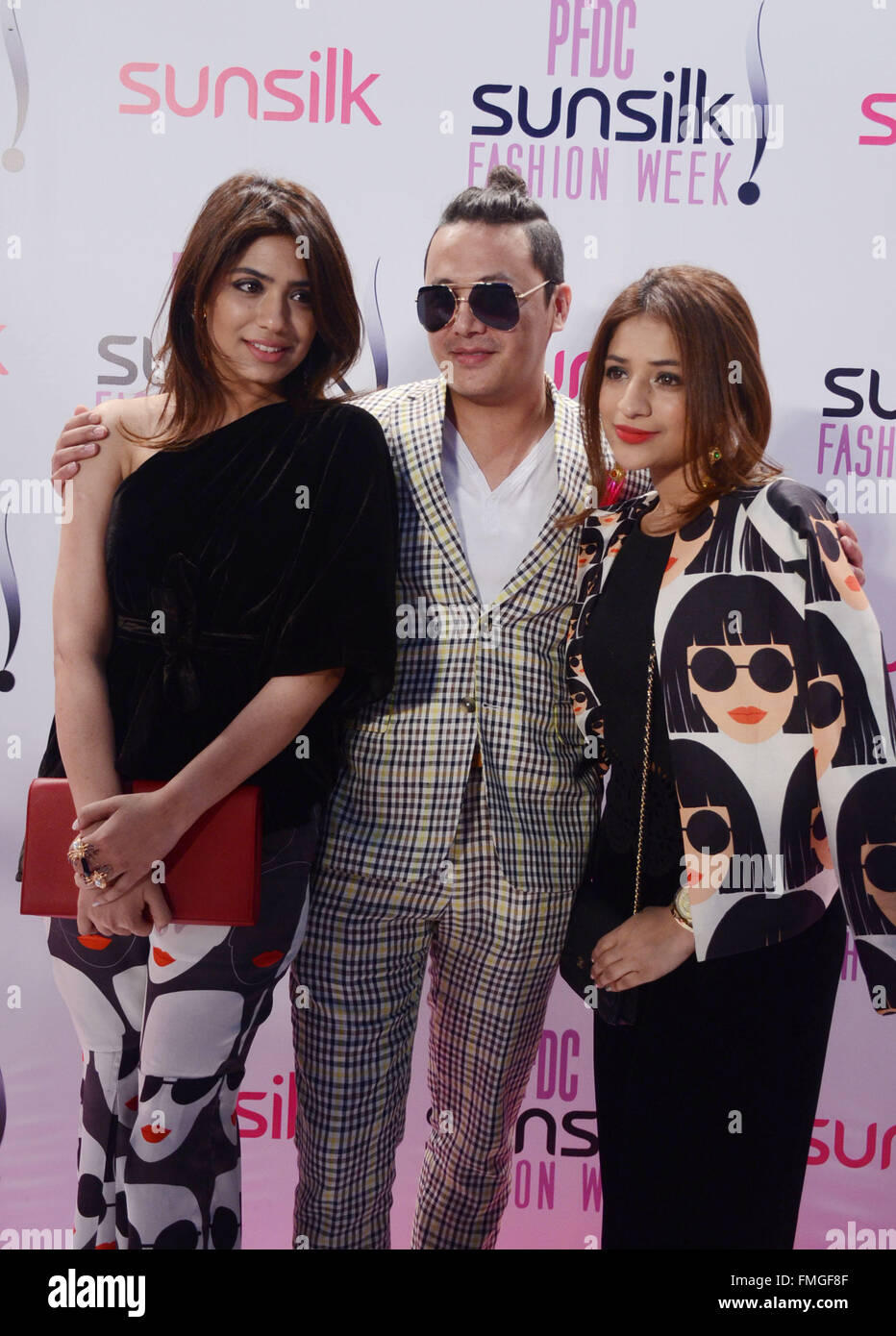 Lahore, Pakistan. 11th Mar, 2016. Pakistani models on red carpet on the ...