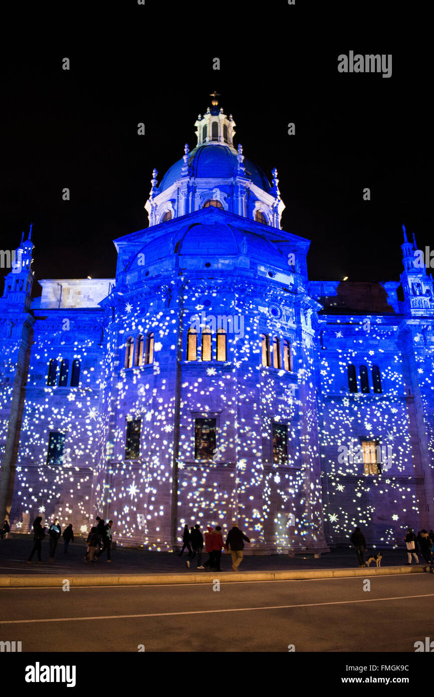 Italy, Como, Magic light festival, Christmas Stock Photo - Alamy