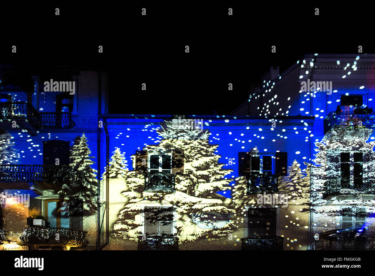 Italy, Como, Magic light festival, Christmas Stock Photo - Alamy