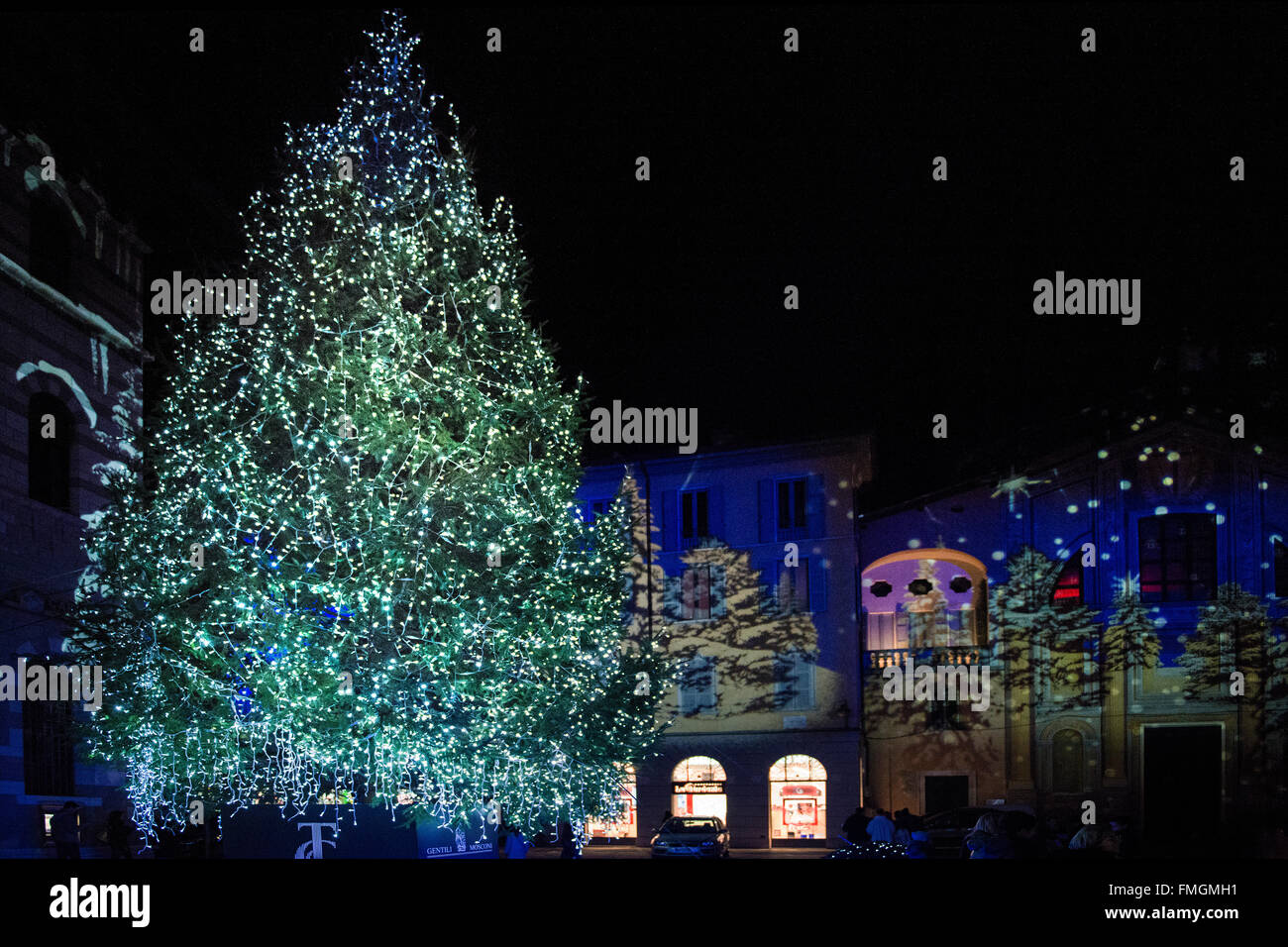 Italy, Como, Magic light festival, Christmas Stock Photo - Alamy