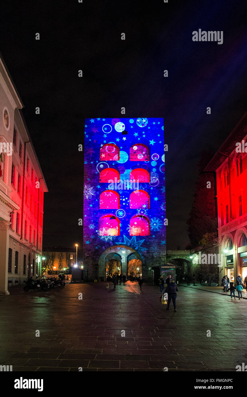 Italy, Como, Magic light festival, Christmas Stock Photo - Alamy