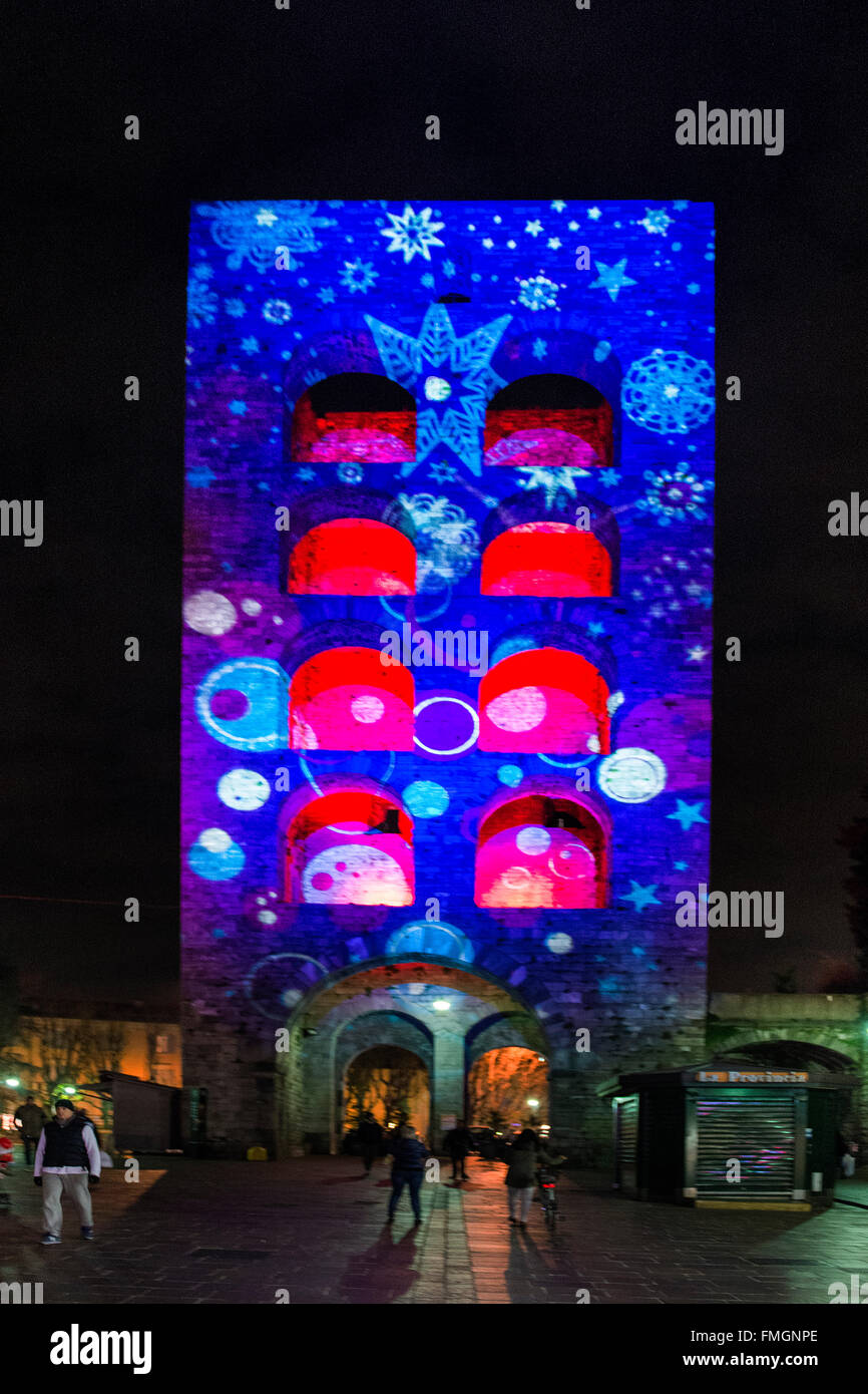 Italy, Como, Magic light festival, Christmas Stock Photo - Alamy