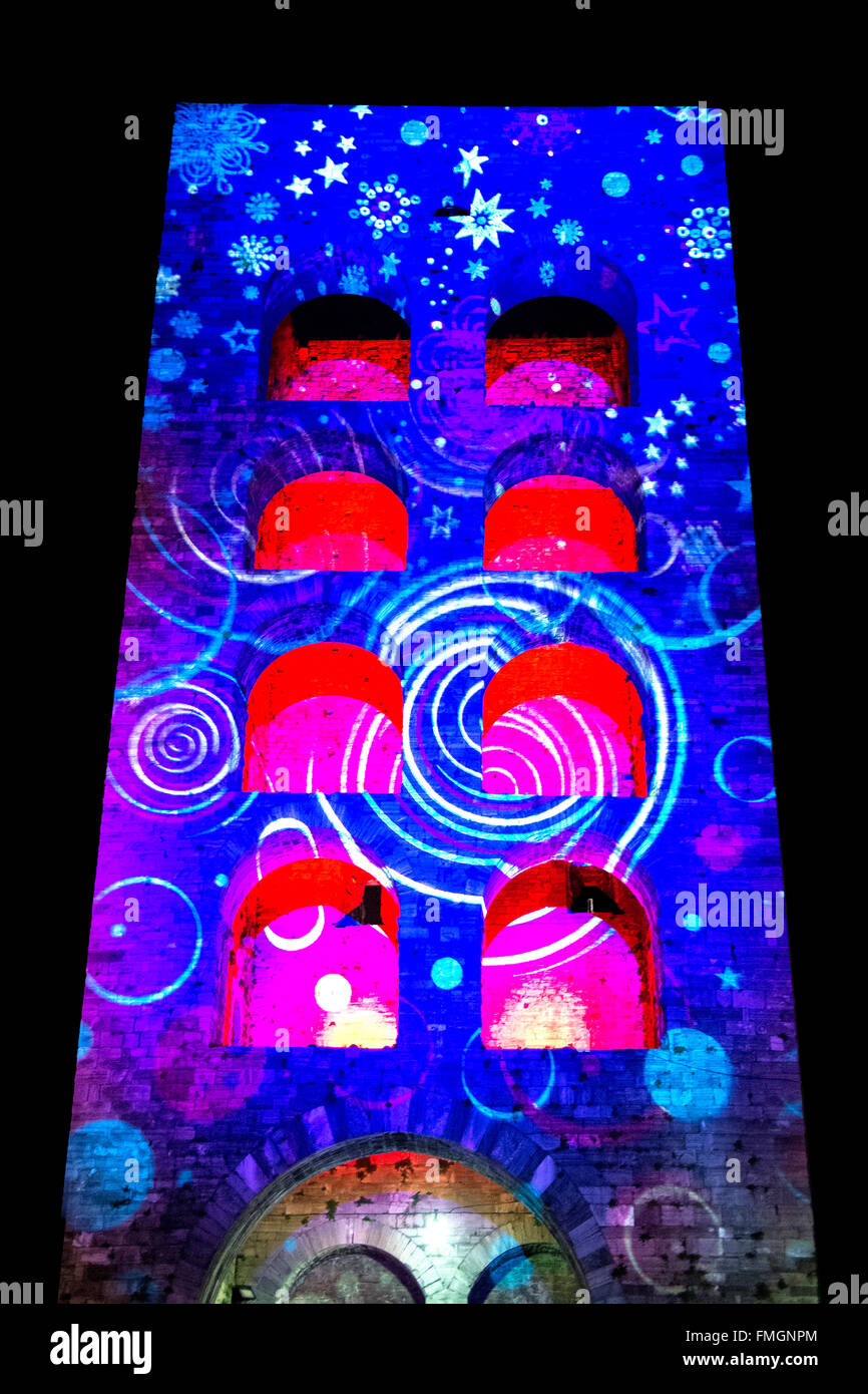 Italy, Como, Magic light festival, Christmas Stock Photo - Alamy