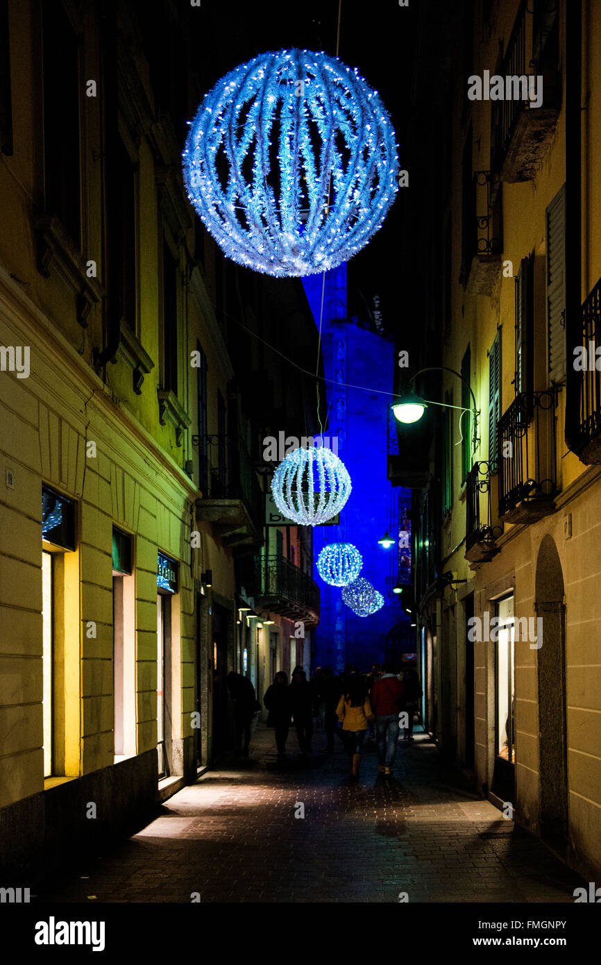 Italy, Como, Magic light festival, Christmas Stock Photo - Alamy