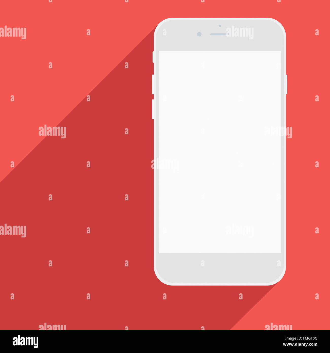 Realistic mobile phone touch screen smartphone with blank screen and ...