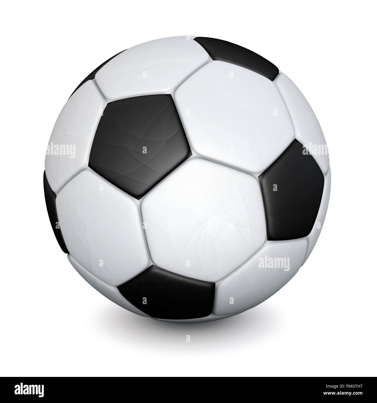 Soccer ball with shadows isolated on white background. Detailed ...