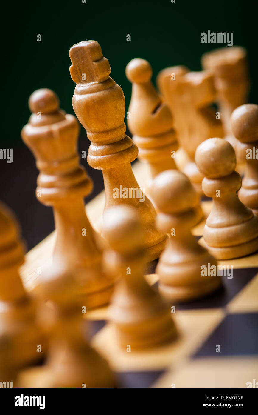 Close-up image of a chess board with chess pieces Stock Photo - Alamy