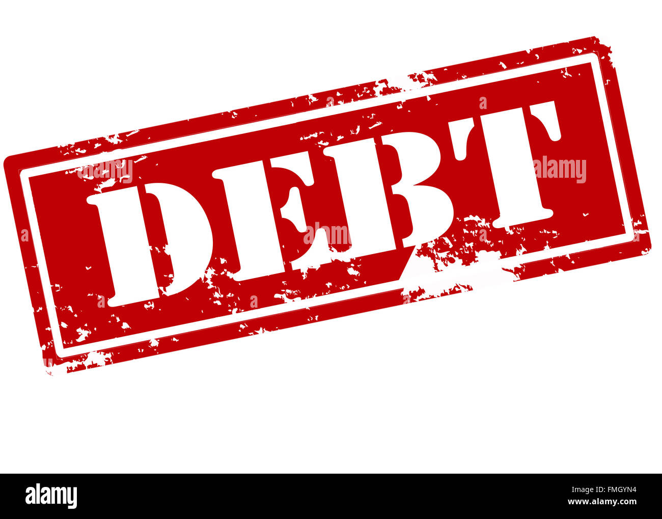 Rubber stamp with word debt inside, vector illustration Stock Photo - Alamy