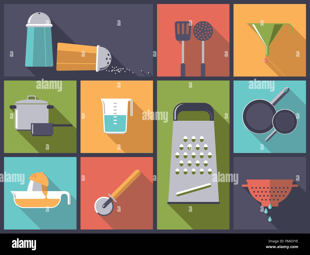 Flat design illustration with cooking utensils Stock Vector Image & Art ...