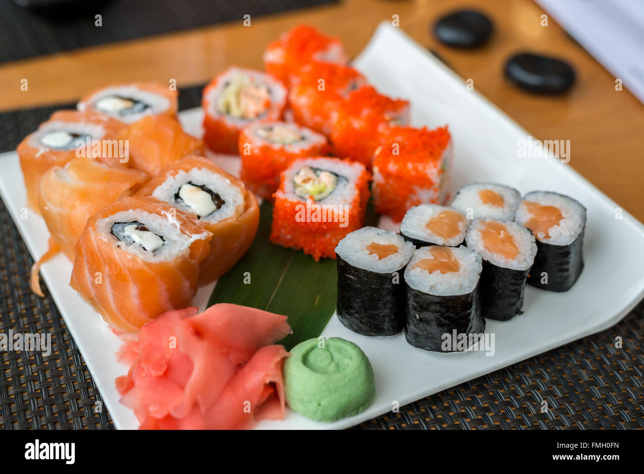 Sushi rolls set assortment asian hi-res stock photography and images ...
