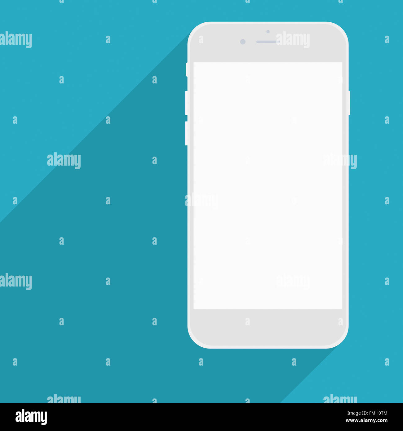 Realistic mobile phone touch screen smartphone with blank screen and ...