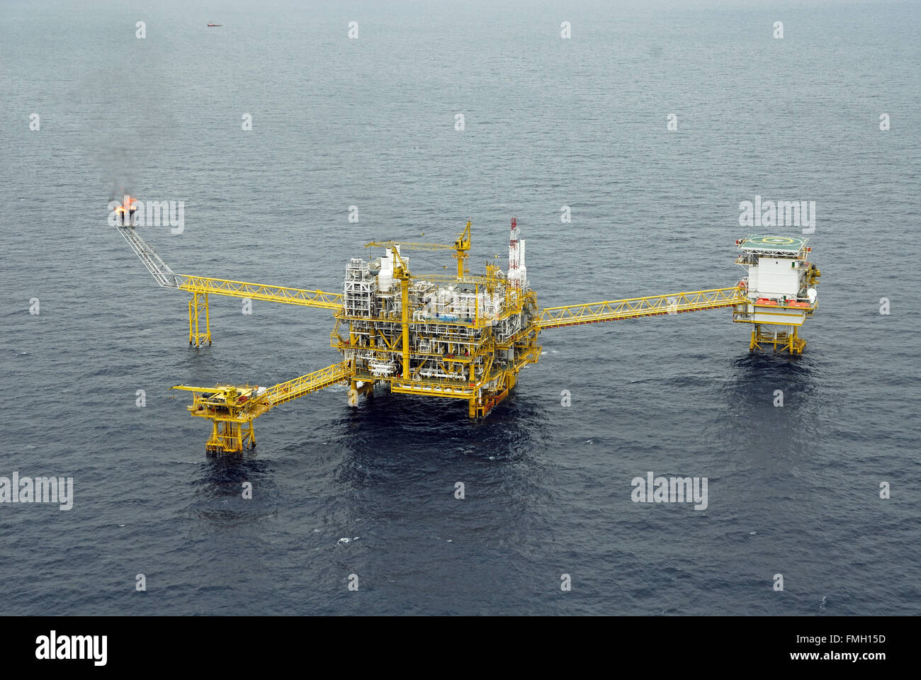 Offshore construction platform for production oil and gas Stock Photo ...
