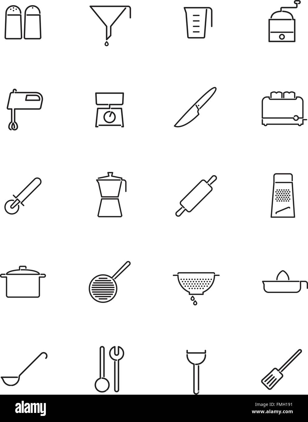 Kitchen and cooking line icons collection Stock Vector Image & Art - Alamy