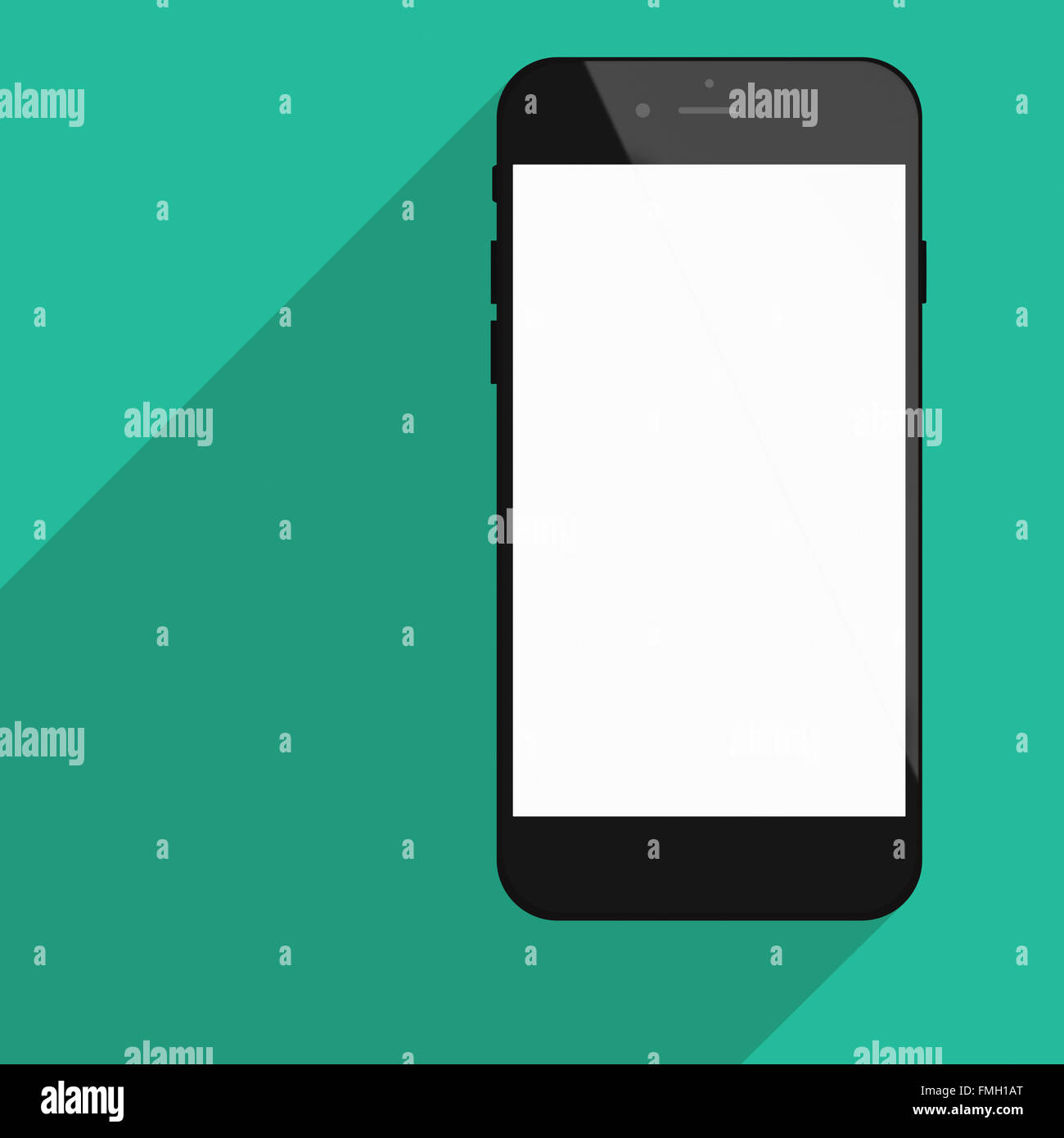 Realistic mobile phone touch screen smartphone with blank screen and ...