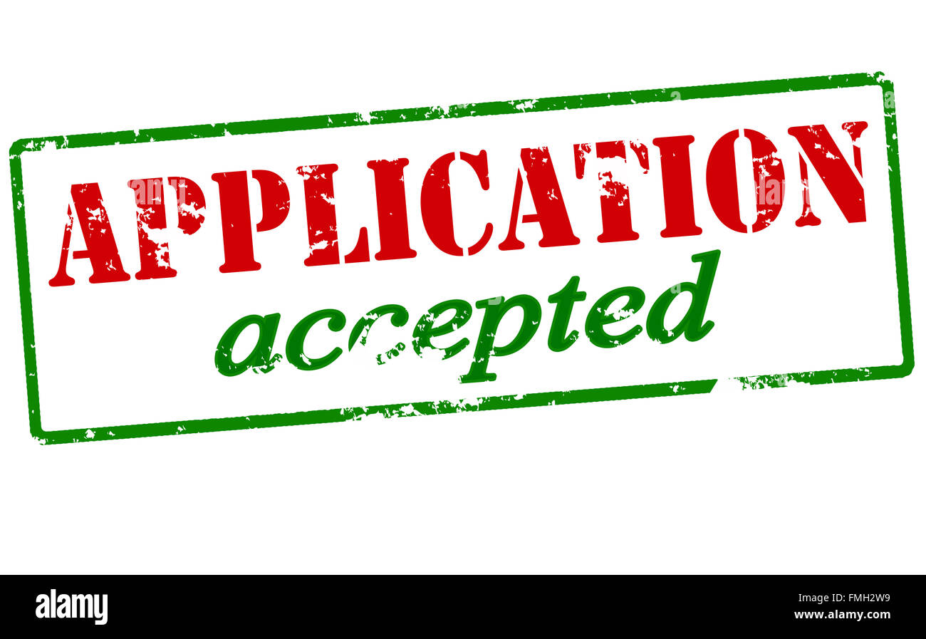 Rubber stamp with text application accepted inside, vector illustration ...