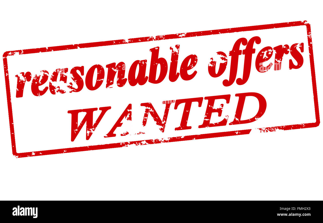 Rubber stamp with text reasonable offers wanted inside, vector ...