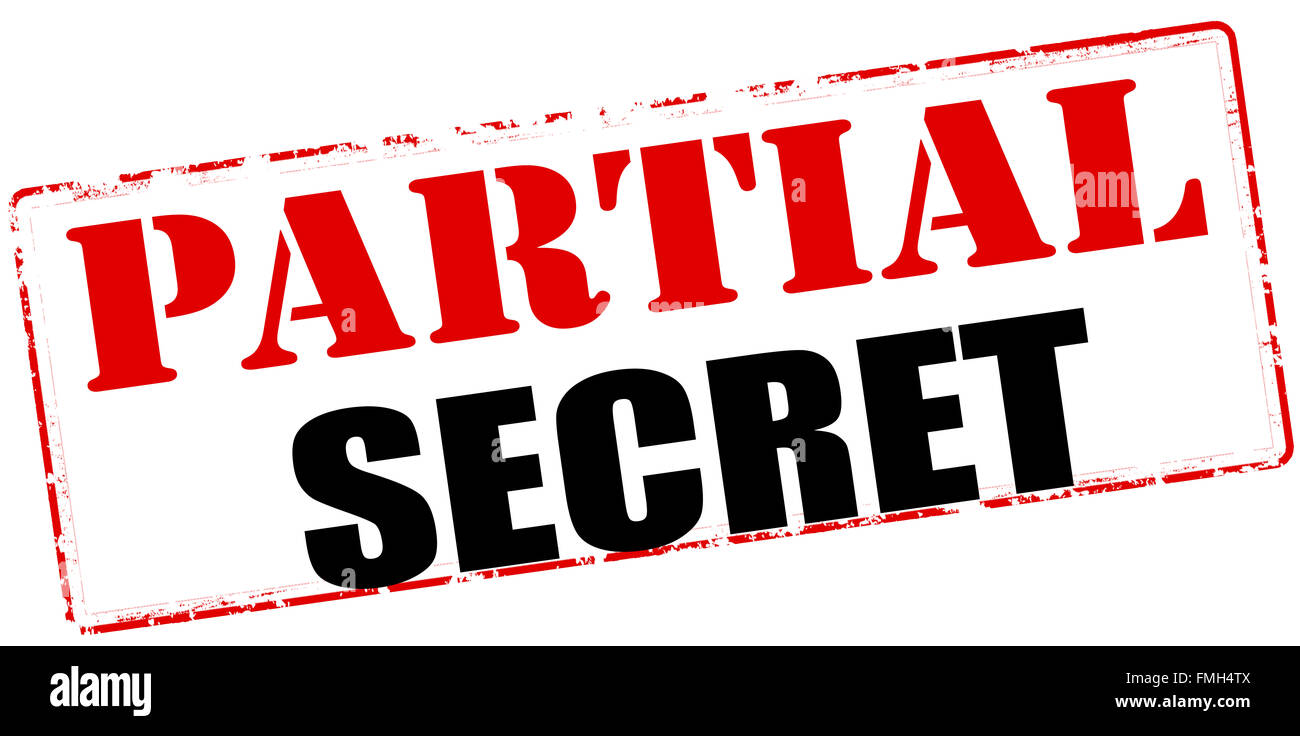 Rubber stamp with text partial secret inside, vector illustration Stock ...