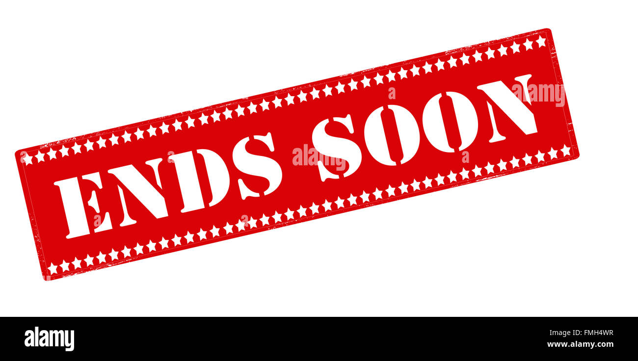 Rubber stamp with text ends soon inside, vector illustration Stock ...