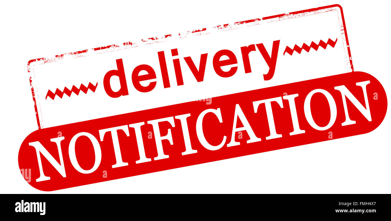 Rubber stamp with text delivery notification inside, vector ...