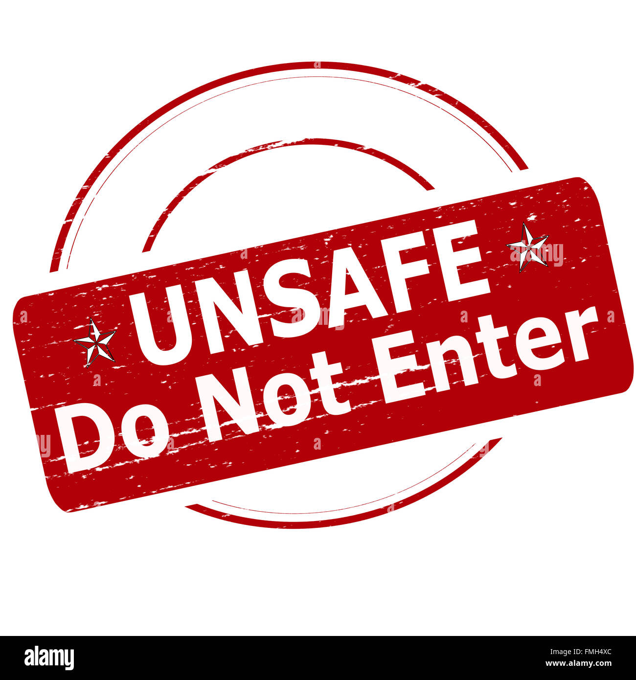 Rubber stamp with text unsafe do not enter inside, vector illustration ...
