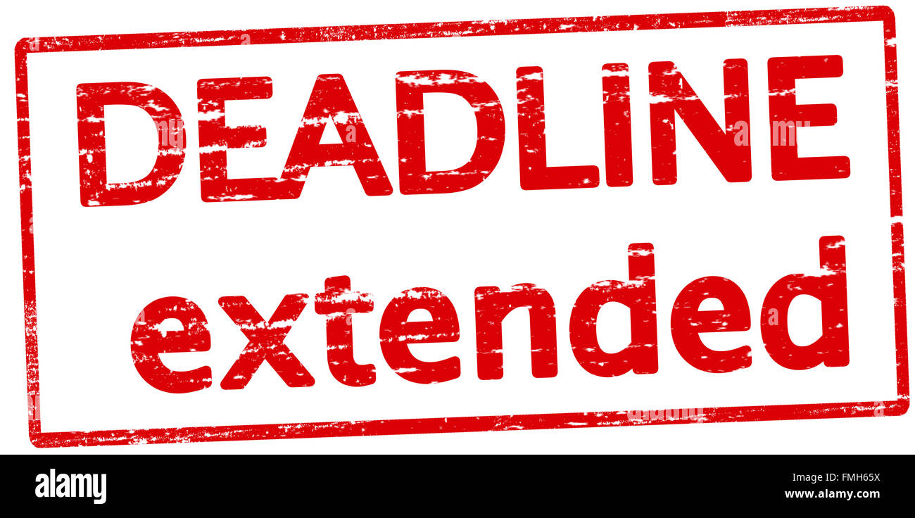 Rubber stamp with text deadline extended inside, vector illustration Stock Photo - Alamy