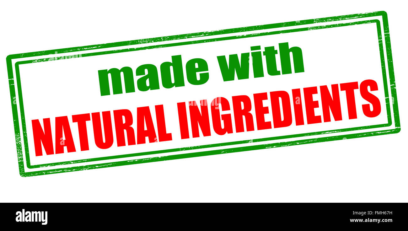 Rubber stamp with text made with natural ingredients inside, vector ...