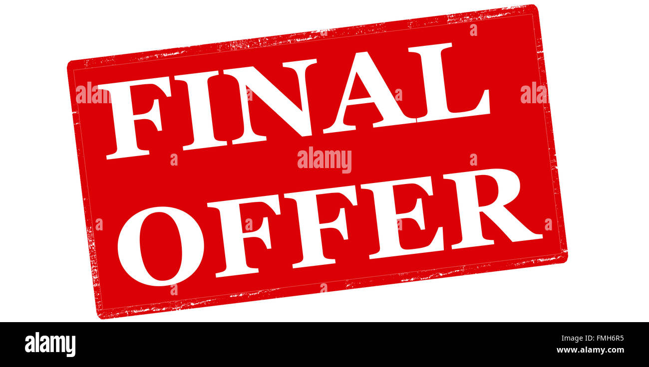Rubber stamp with text final offer inside, vector illustration Stock ...