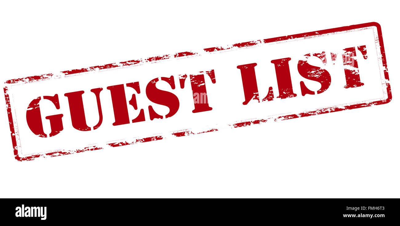 Rubber stamp with text guest list inside, vector illustration Stock ...