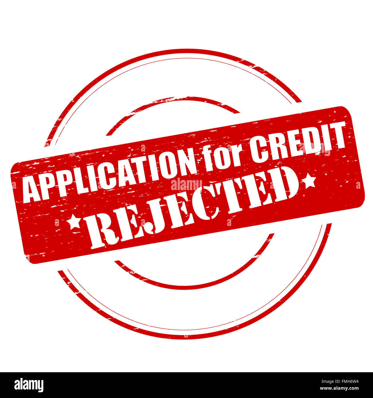 Rubber stamp with text application for credit rejected inside, vector ...