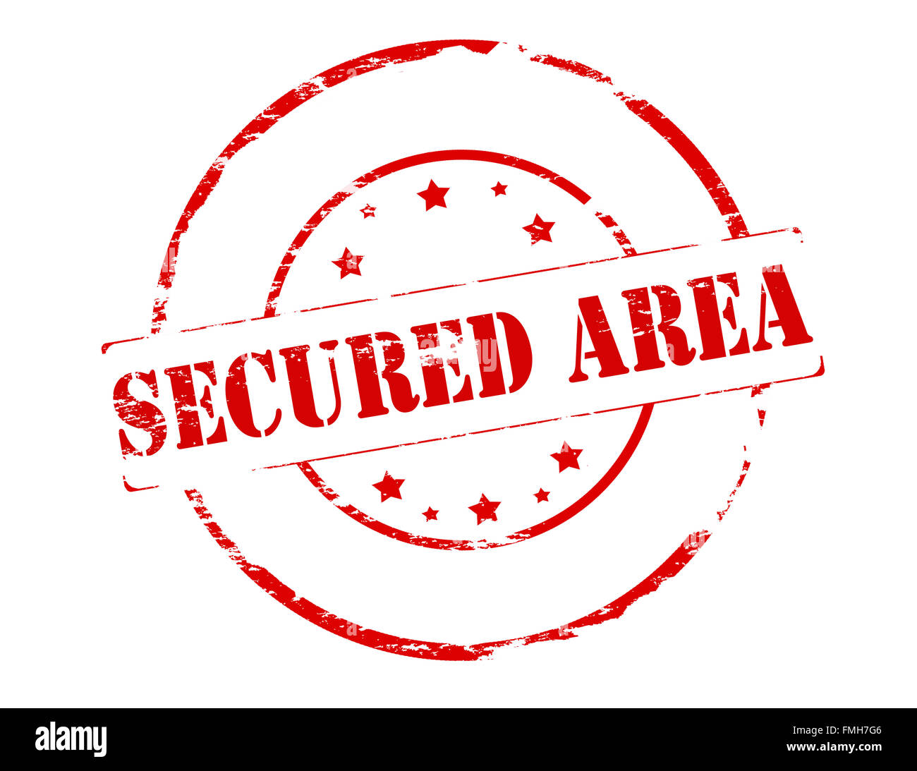 Rubber stamp with text secured area inside, vector illustration Stock ...