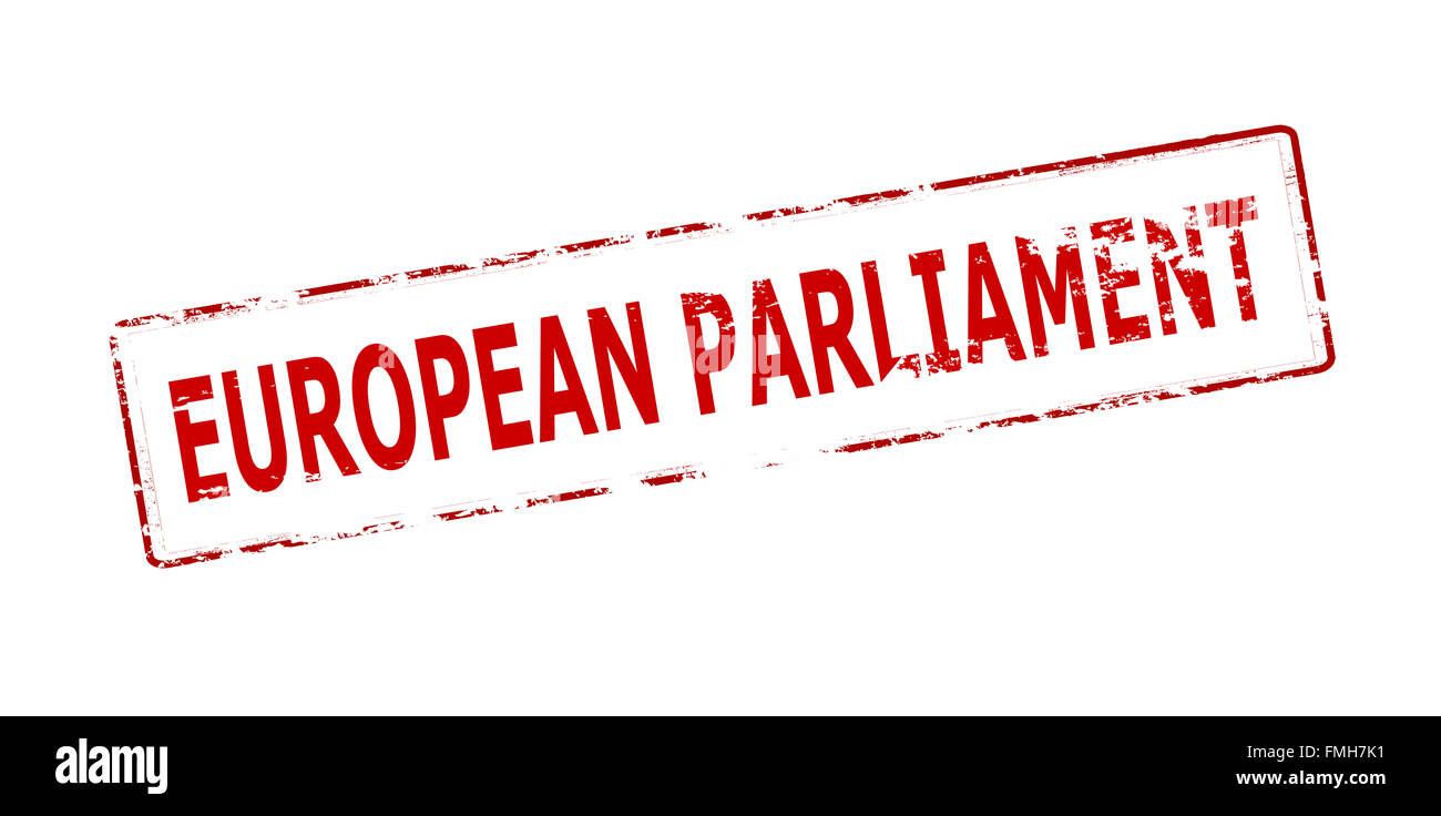 Rubber stamp with text European parliament inside, vector illustration ...