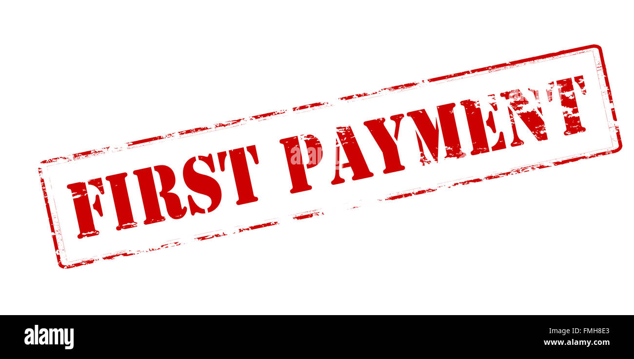 Rubber stamp with text first payment inside, vector illustration Stock ...