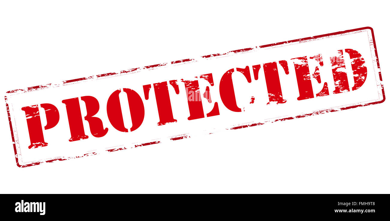 Rubber stamp with word protected inside, vector illustration Stock ...