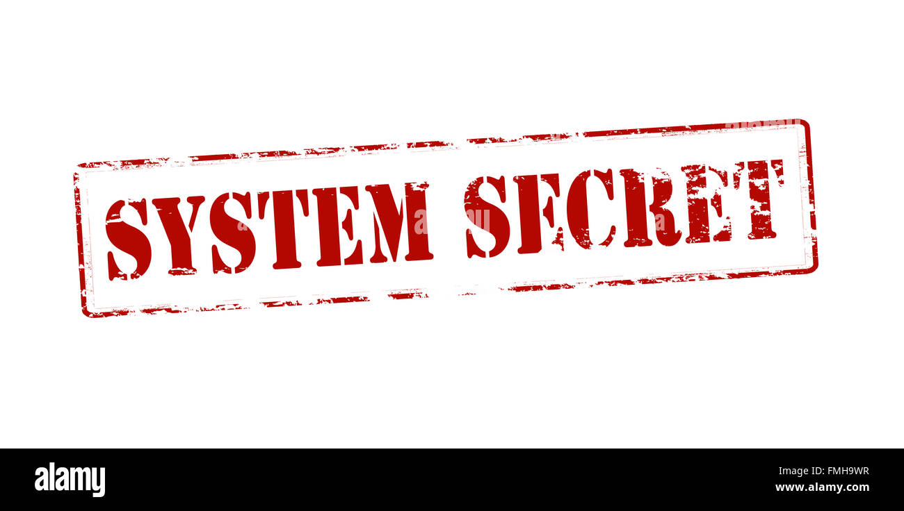 Rubber stamp with text system secret inside, vector illustration Stock ...