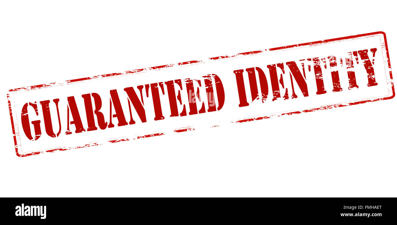 Rubber stamp with text guaranteed identity inside, vector illustration ...