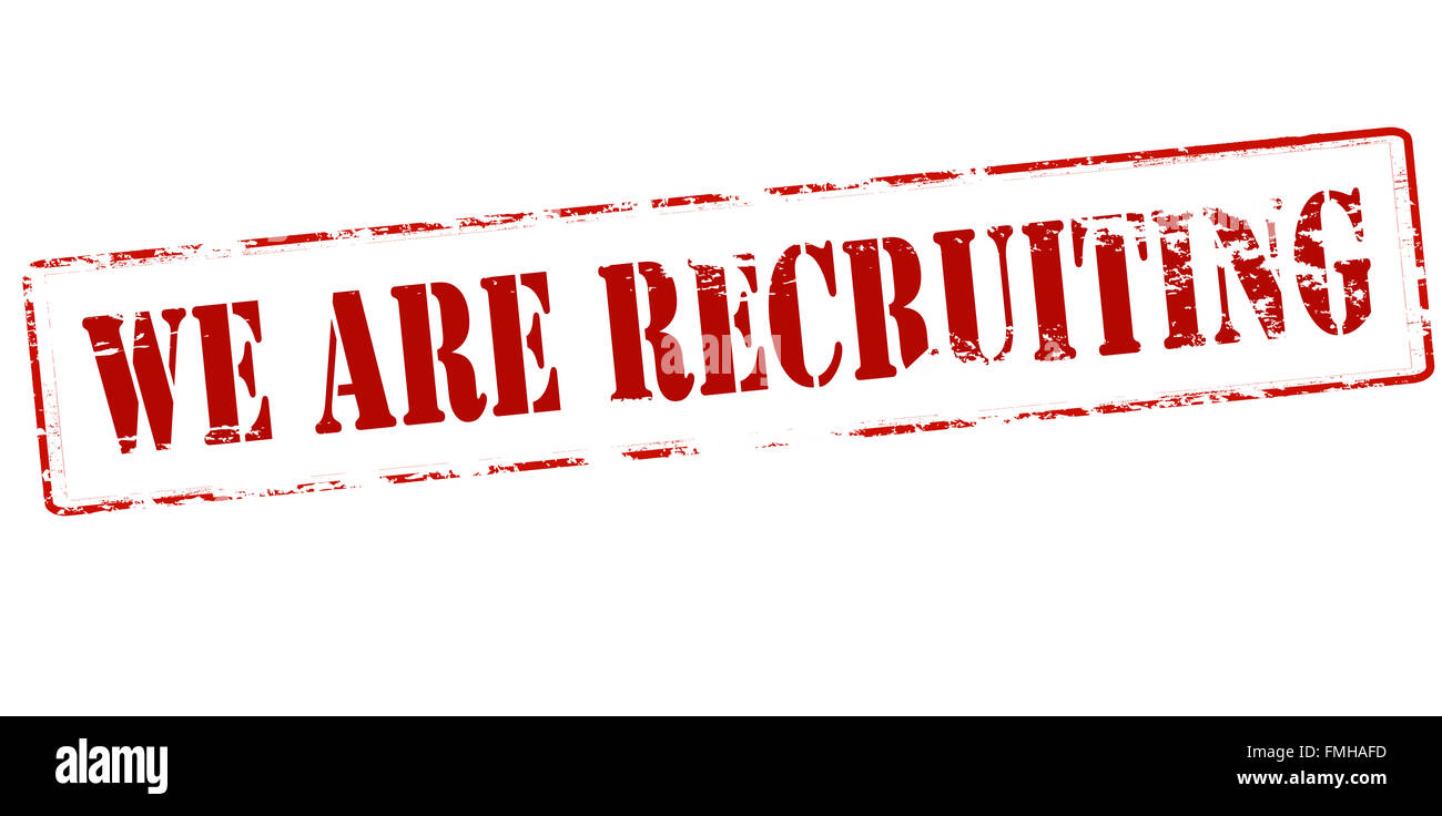 Rubber stamp with text we are recruiting inside, vector illustration ...