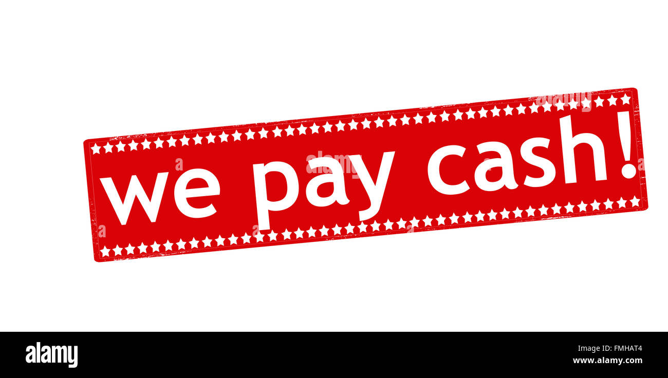 Rubber stamp with text we pay cash inside, vector illustration Stock ...