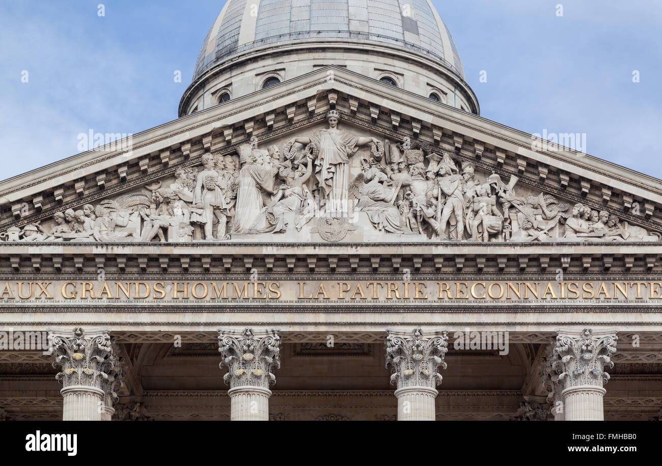 Facade Pantheon Paris France Stock Photo - Alamy