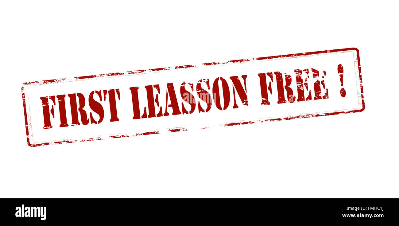 Rubber stamp with text first lesson free inside, vector illustration ...