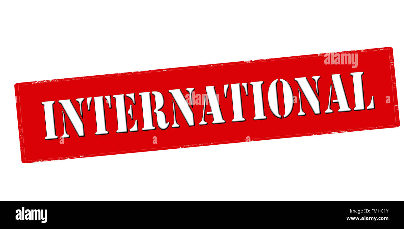 Rubber stamp with word international inside, vector illustration Stock ...