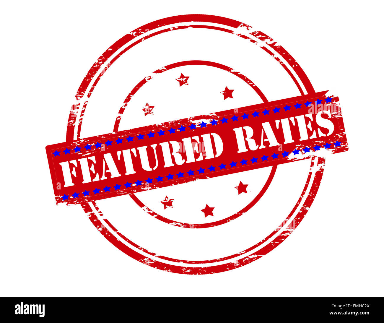 Rubber stamp with text featured rates inside, vector illustration Stock ...
