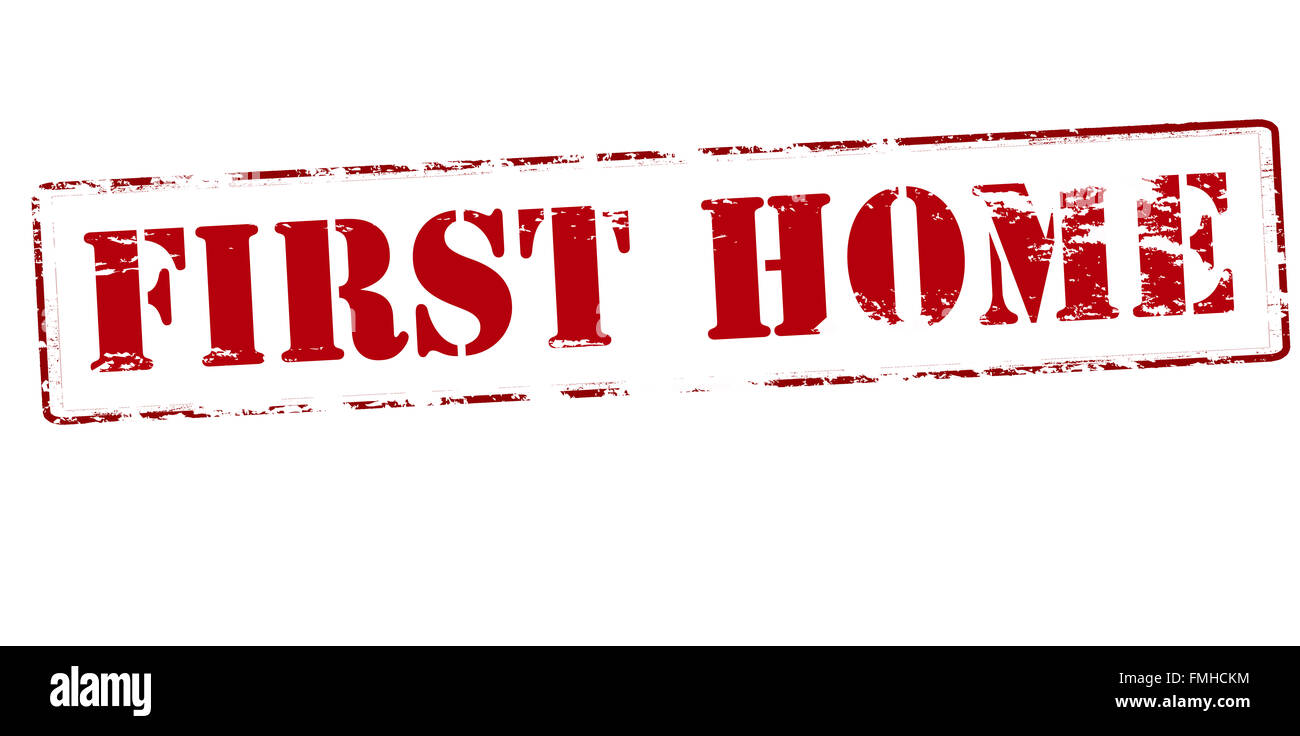 Rubber stamp with text first home inside, vector illustration Stock ...