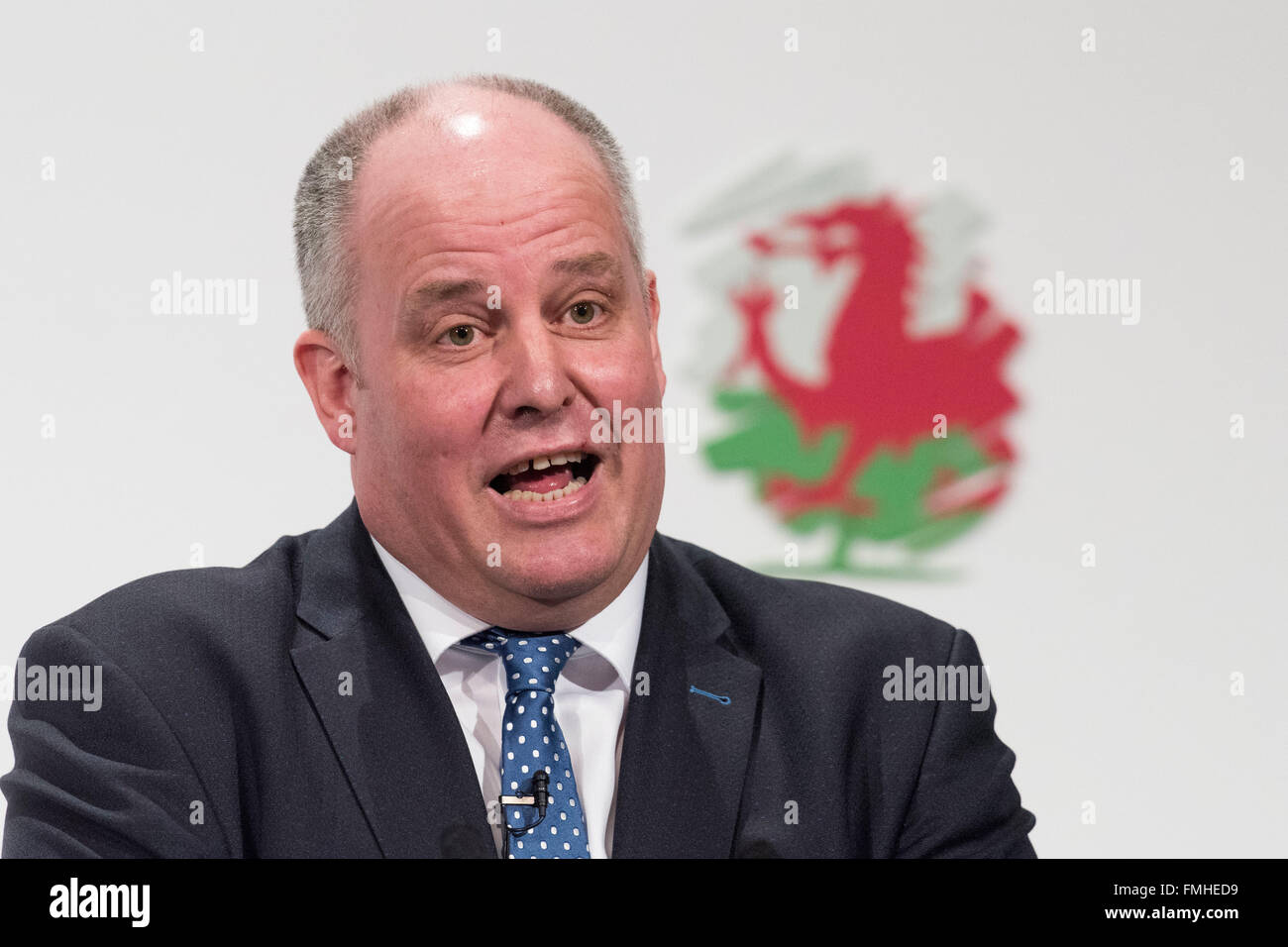 Andrew RT Davies leader of the Welsh Conservatives speaks during the ...