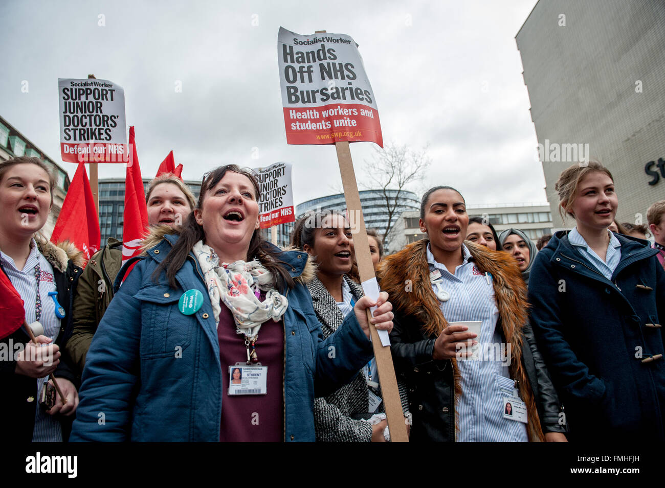 Junior doctors strike picket banner hi-res stock photography and images ...