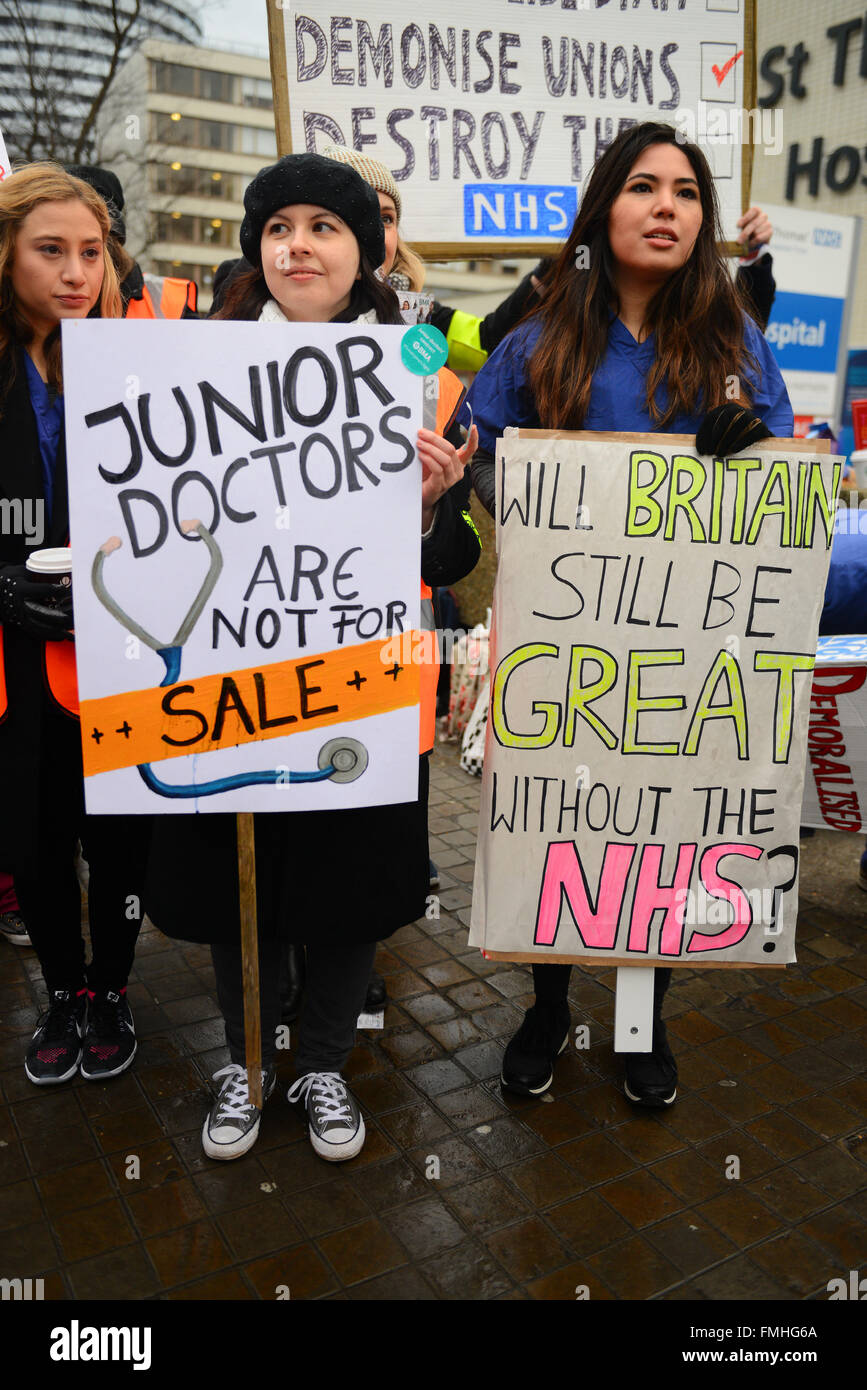 Junior doctors take 24-hour strike action in opposition to government changes to contracts that ...