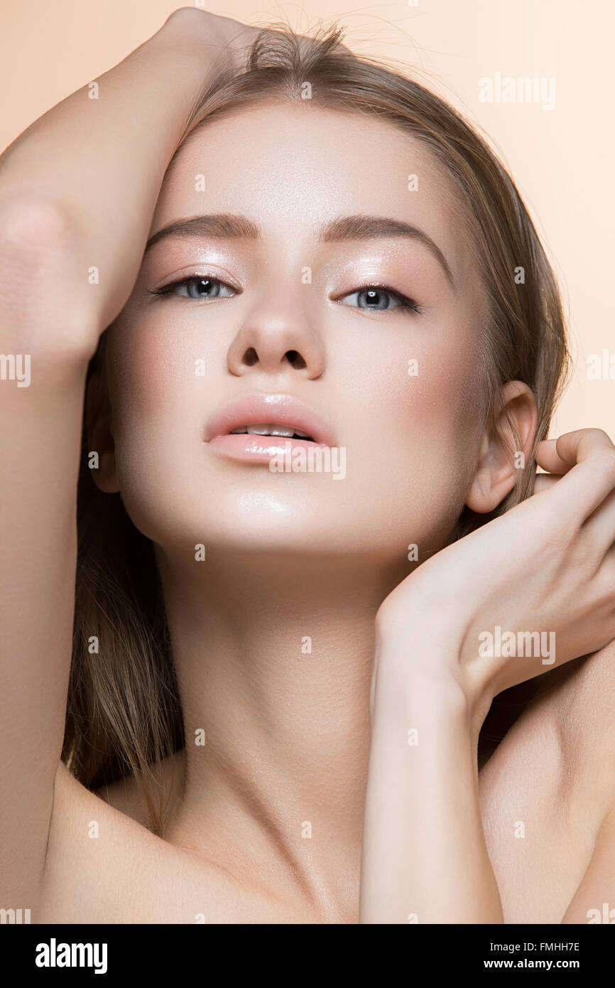 Beautiful girl with perfect skin Stock Photo - Alamy