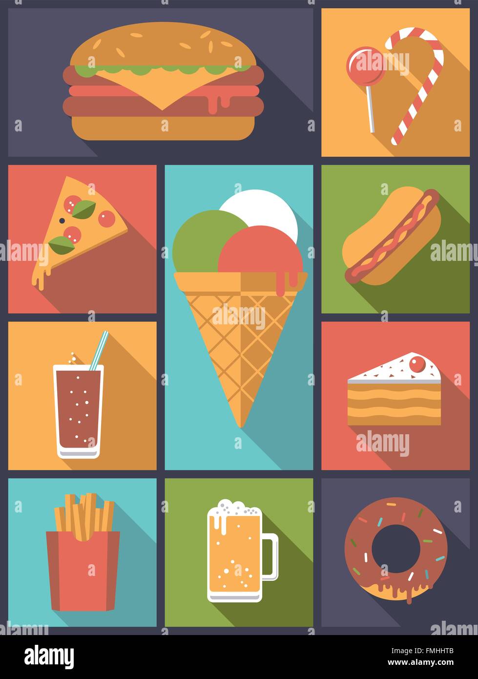 Fast food collage Stock Vector Images - Alamy