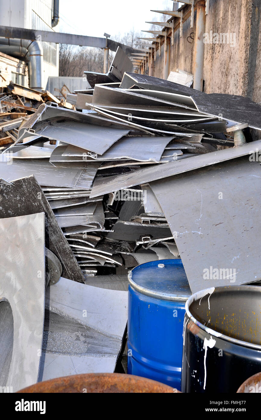 Storage of metal waste production Stock Photo - Alamy