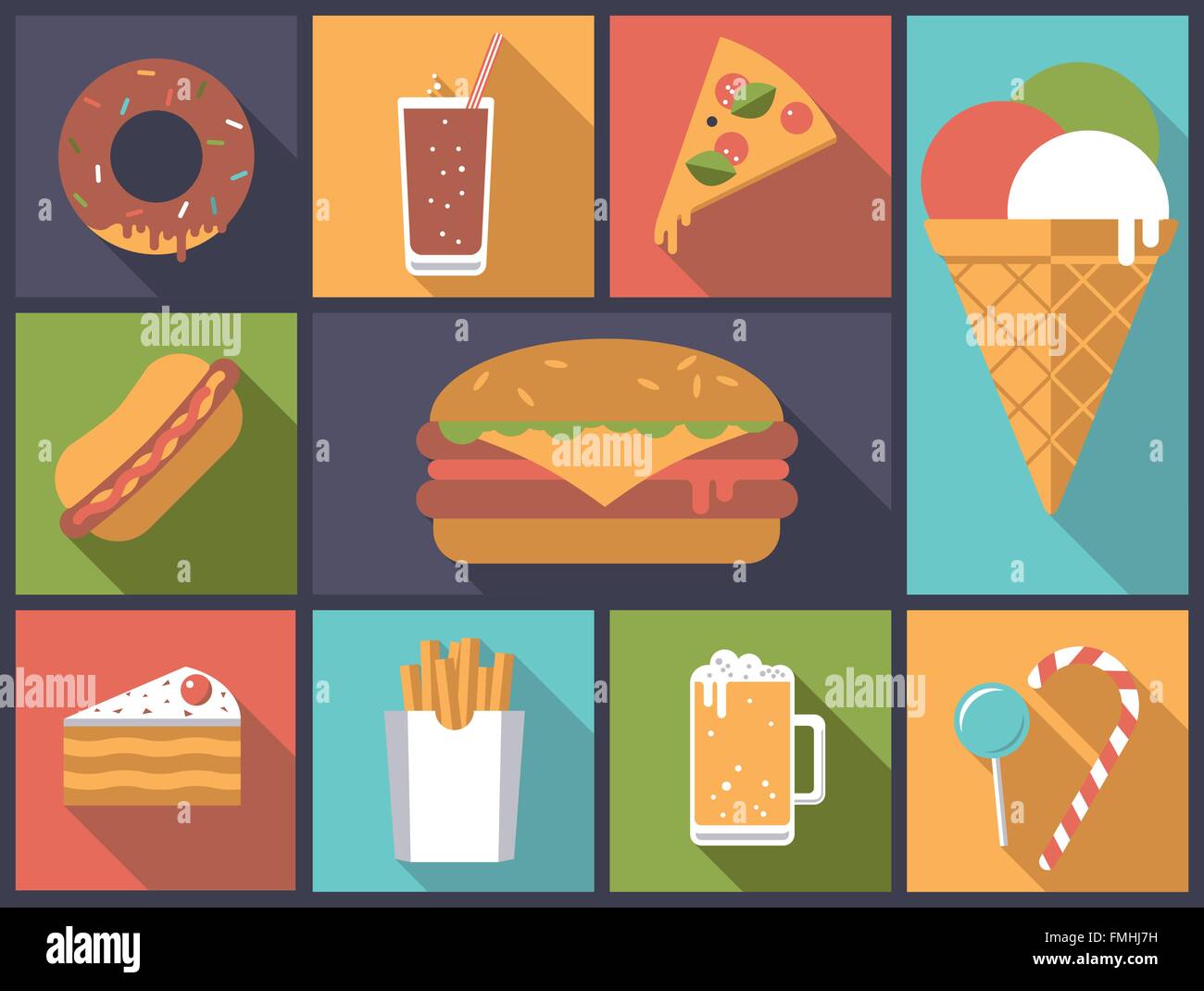 Fast food collage hi-res stock photography and images - Alamy