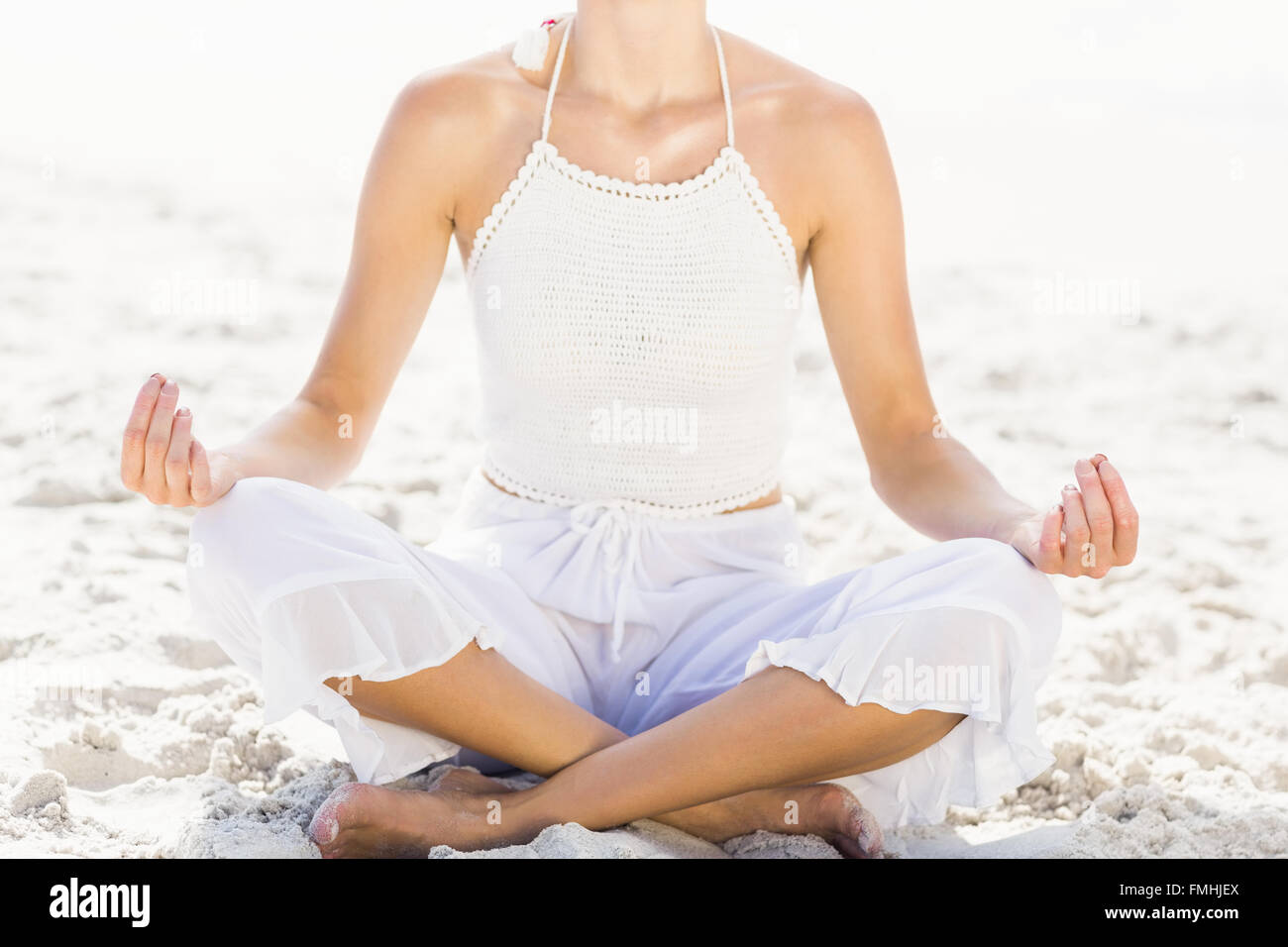 Woman in lotus position Stock Photo - Alamy